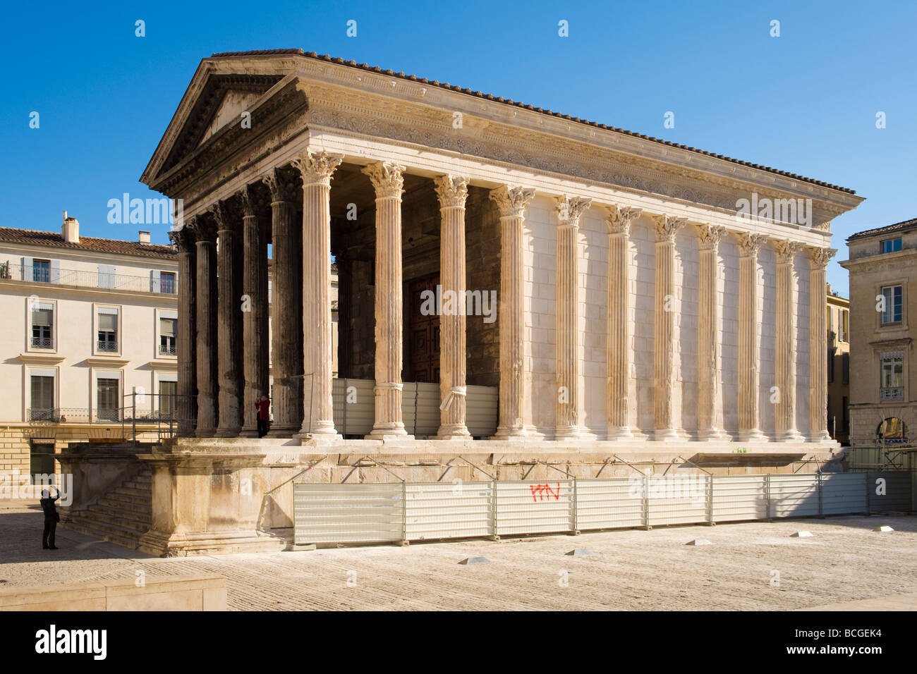 Maison Carree, an ancient Roman temple, in Nimes, France Stock Photo ...