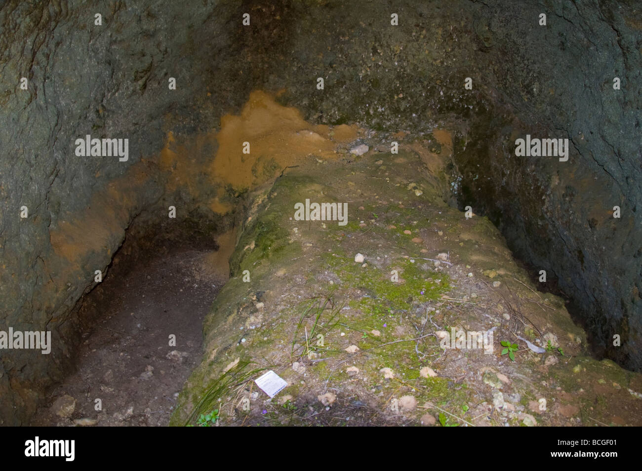Graves in Mycenaean Cemetery carved from solid rock around 1500BC at ...