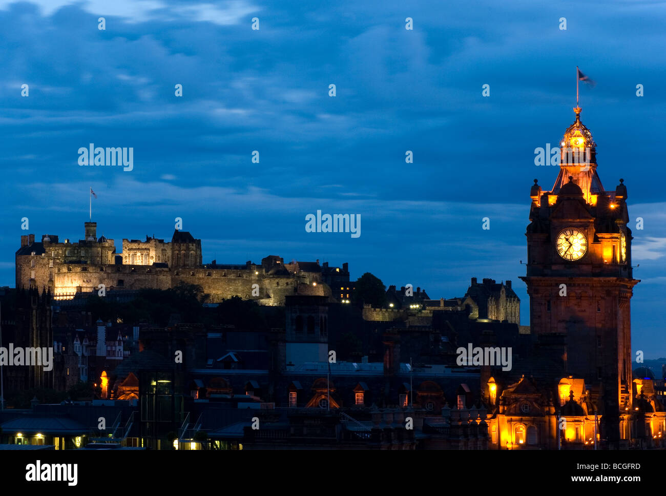 Edinburgh at Dusk Stock Photo - Alamy
