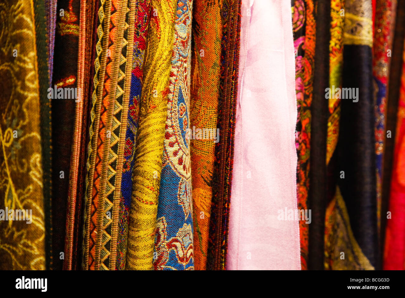 Colorful Indian scarves Stock Photo - Alamy