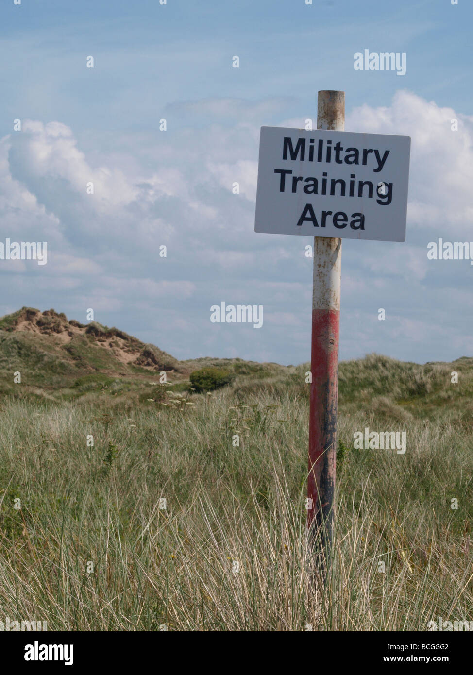 Military Training Area sign Braunton Burrows Devon Stock Photo - Alamy