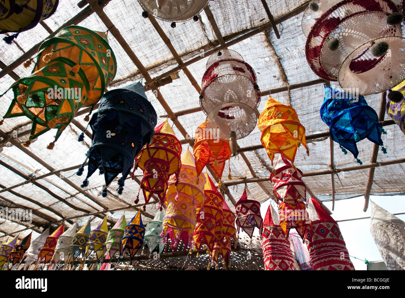 Anjuna weekly hippy flea market Goa India Stock Photo - Alamy