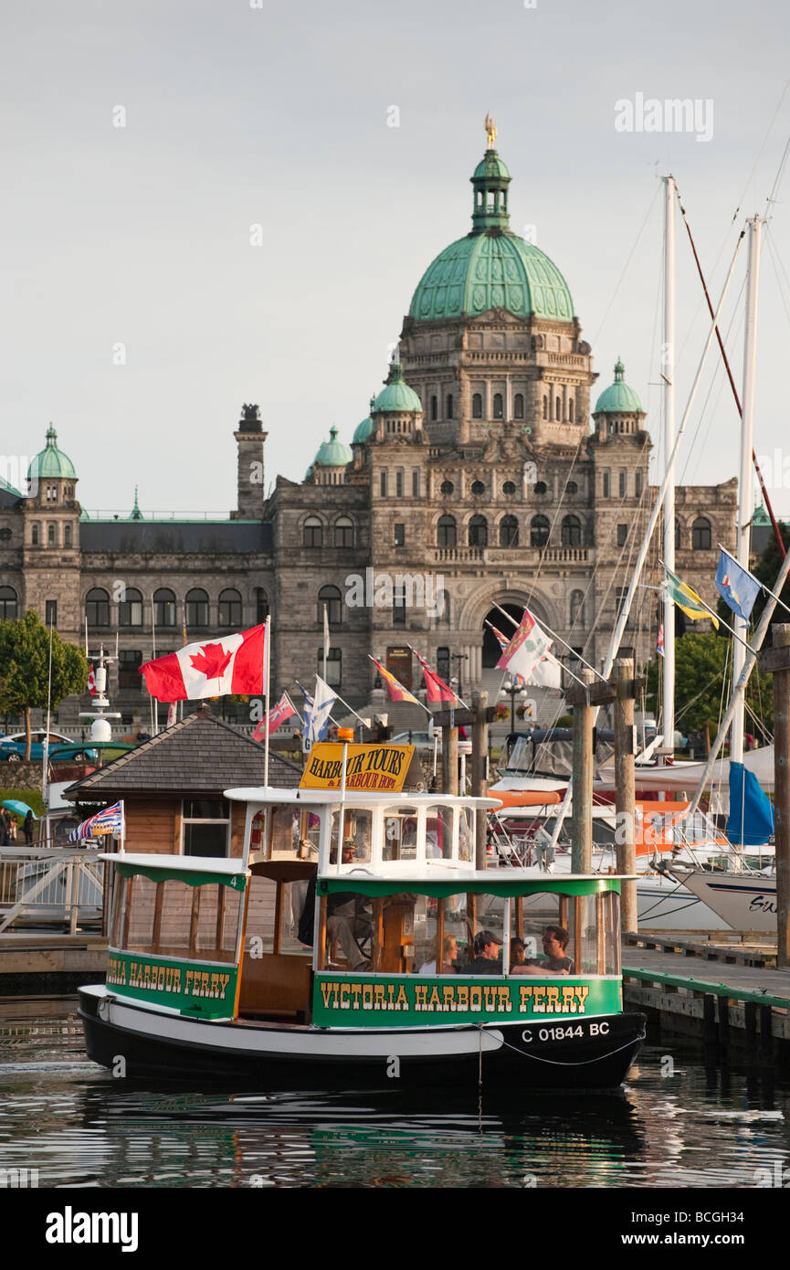 Victoria, British Columbia. Small ferry boats shuttle tourists around ...
