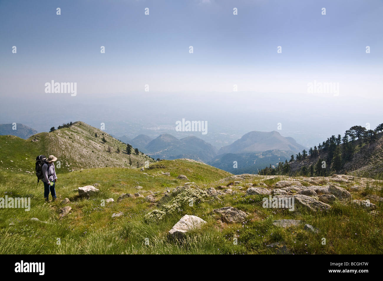 Portes above Anavriti high in the Taygetos mountains, with Sparta in ...