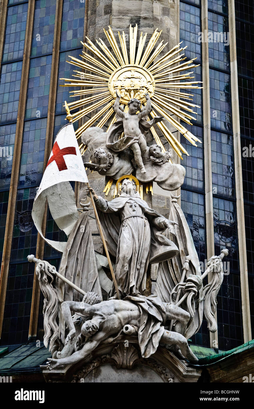 VIENNA, Austria — An ornate religious scene sculpture outside the ...