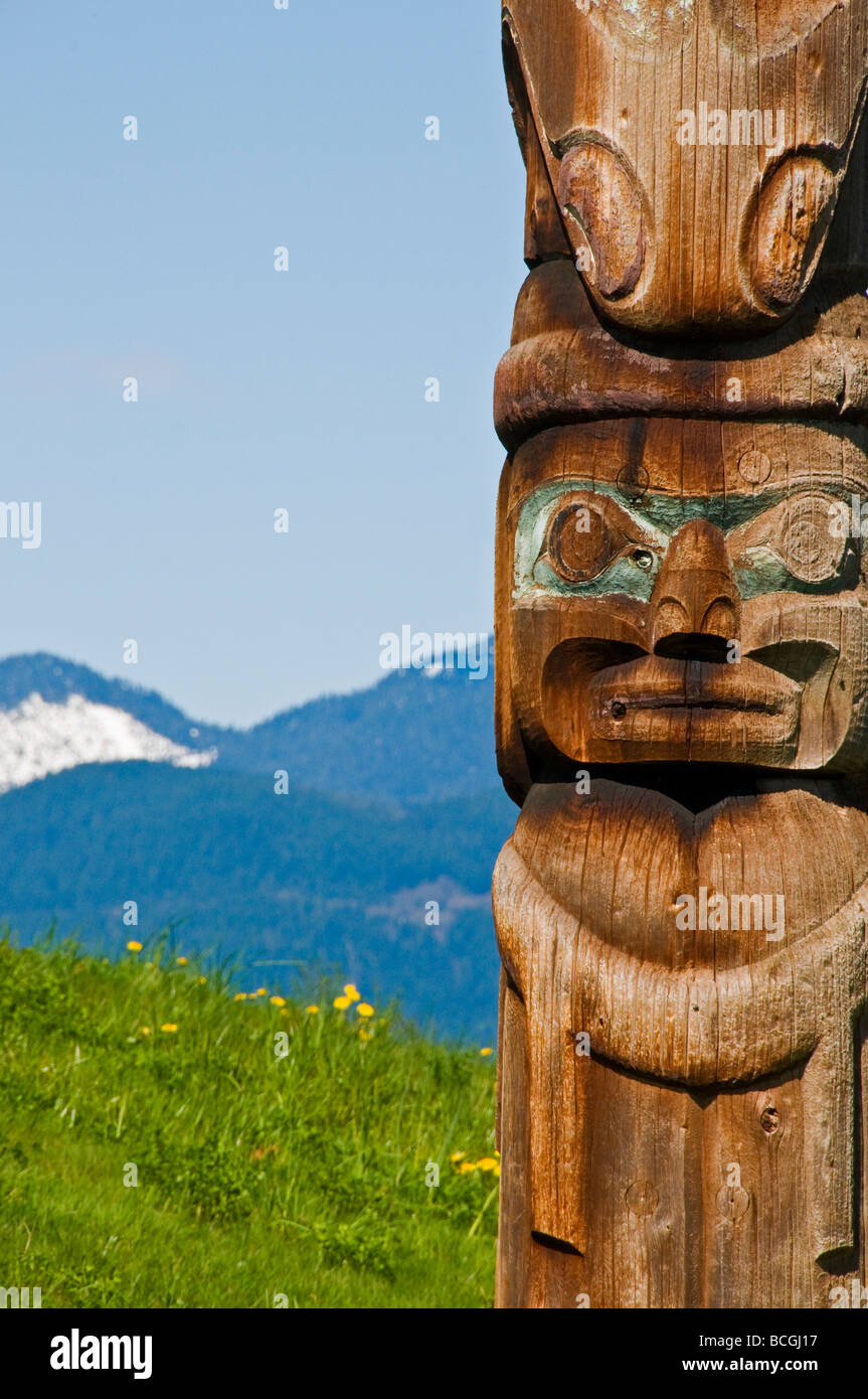 Totem pole at the Anthropology museum in UBC university Vancouver ...