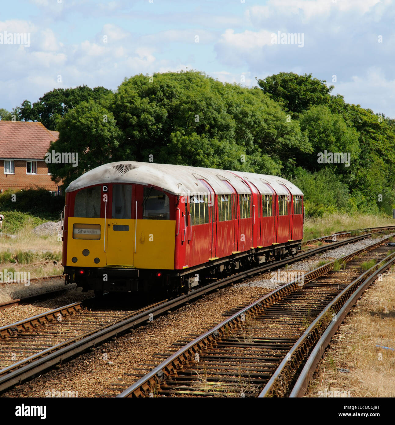 Island Line passenger train departing Sandown Rail Station Isle of ...