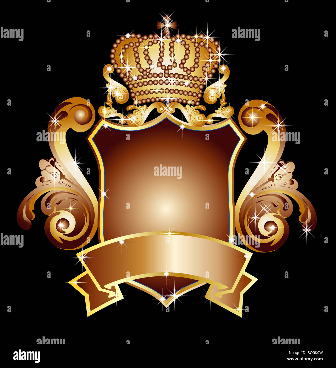 Heraldic Shield - Crown Stock Photo - Alamy