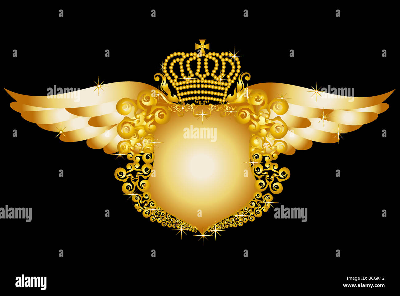 Heraldic Shield - Crown Stock Photo - Alamy