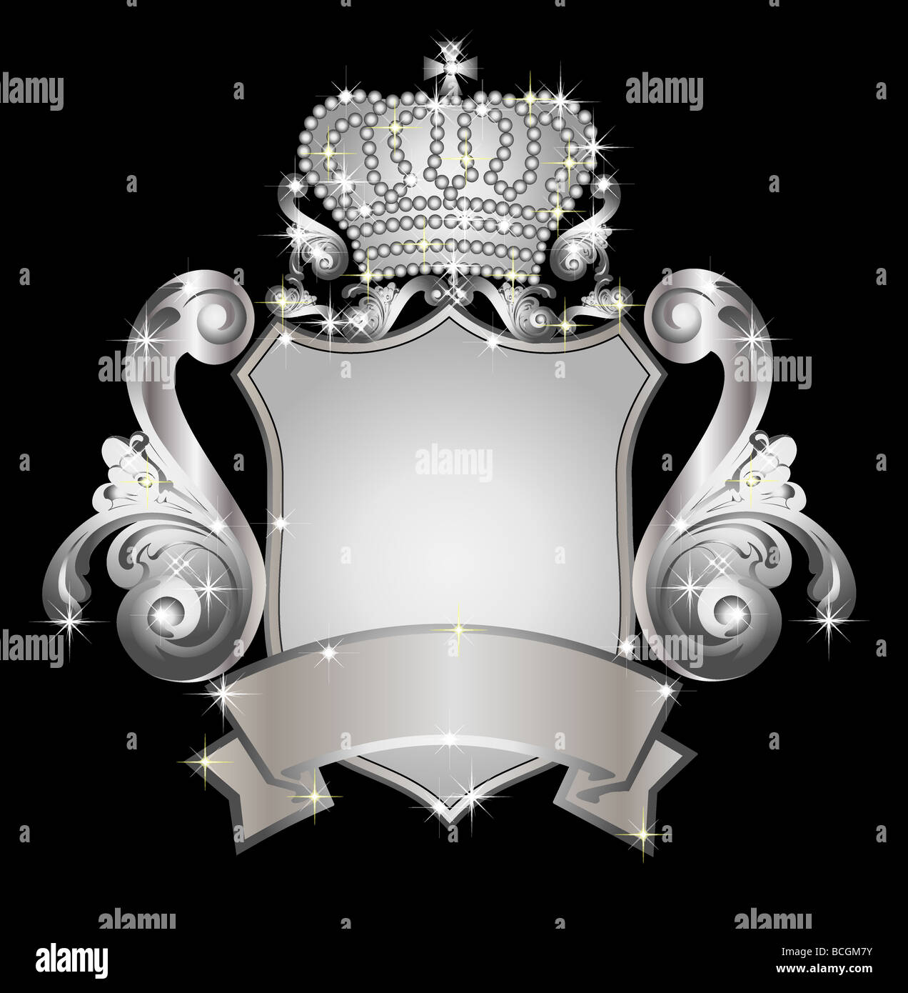 Heraldic Shield - Crown Stock Photo - Alamy