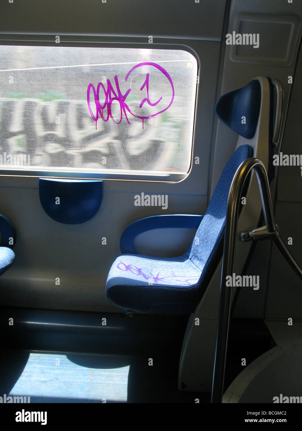 Graffiti on tube train hi-res stock photography and images - Alamy