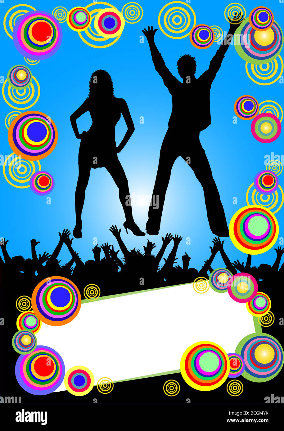 illustration of a colorful party placard Stock Photo - Alamy