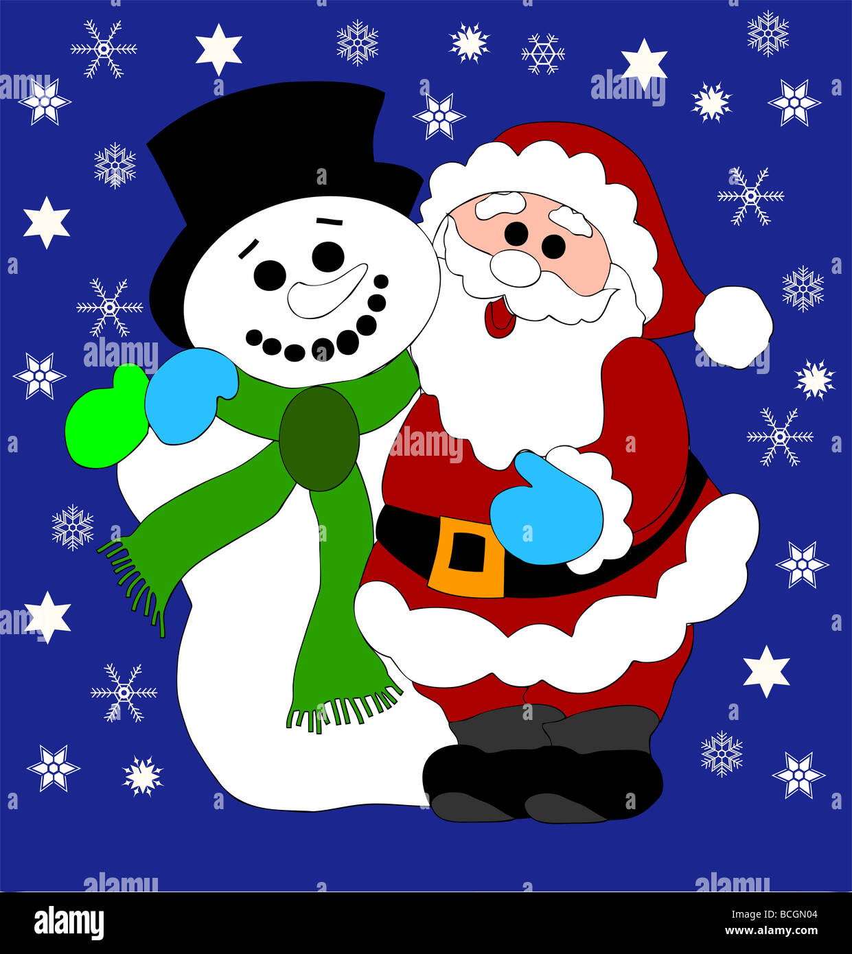 santa and snowman Stock Photo - Alamy
