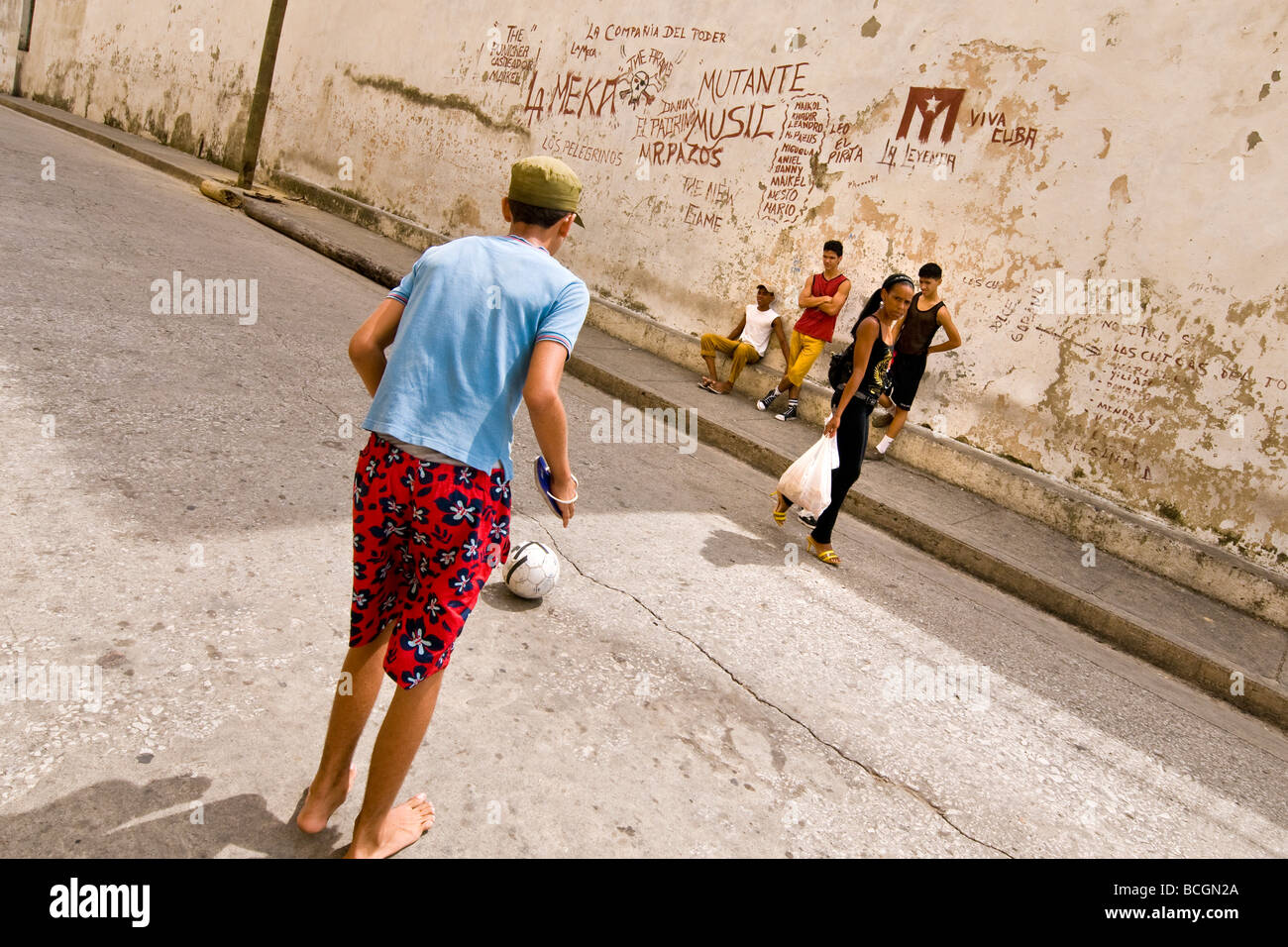 cuba santiago de cuba people in town Stock Photo - Alamy