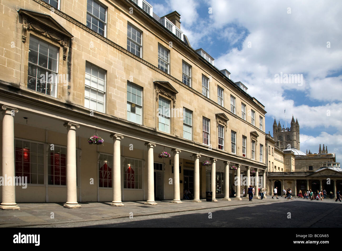 A VIEW OF BATH STREET, IN BATH, WILTSHIRE, WITH THE ABBEY SHOWING ...