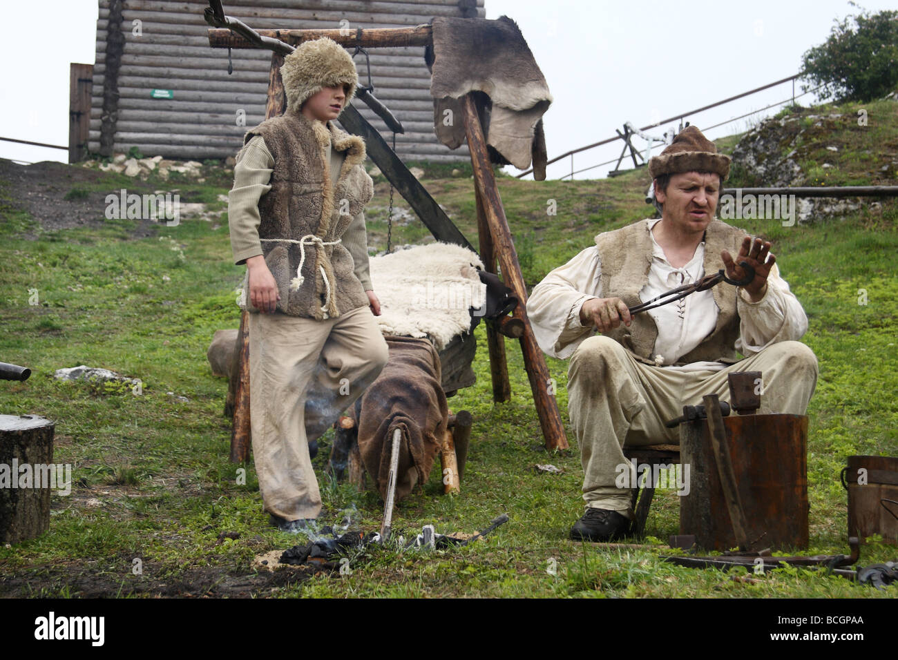 Presentation of an old, forgotten craftsman's professions. Blacksmith's ...