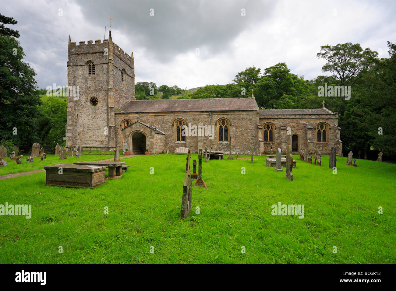 St. Oswald's Church in Arncliffe Yorkshire Dales National Park, North ...