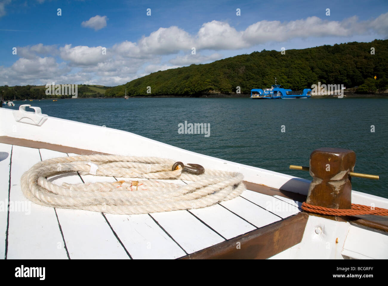 boat detail on river fal trip king harry ferry cornwall Stock Photo - Alamy