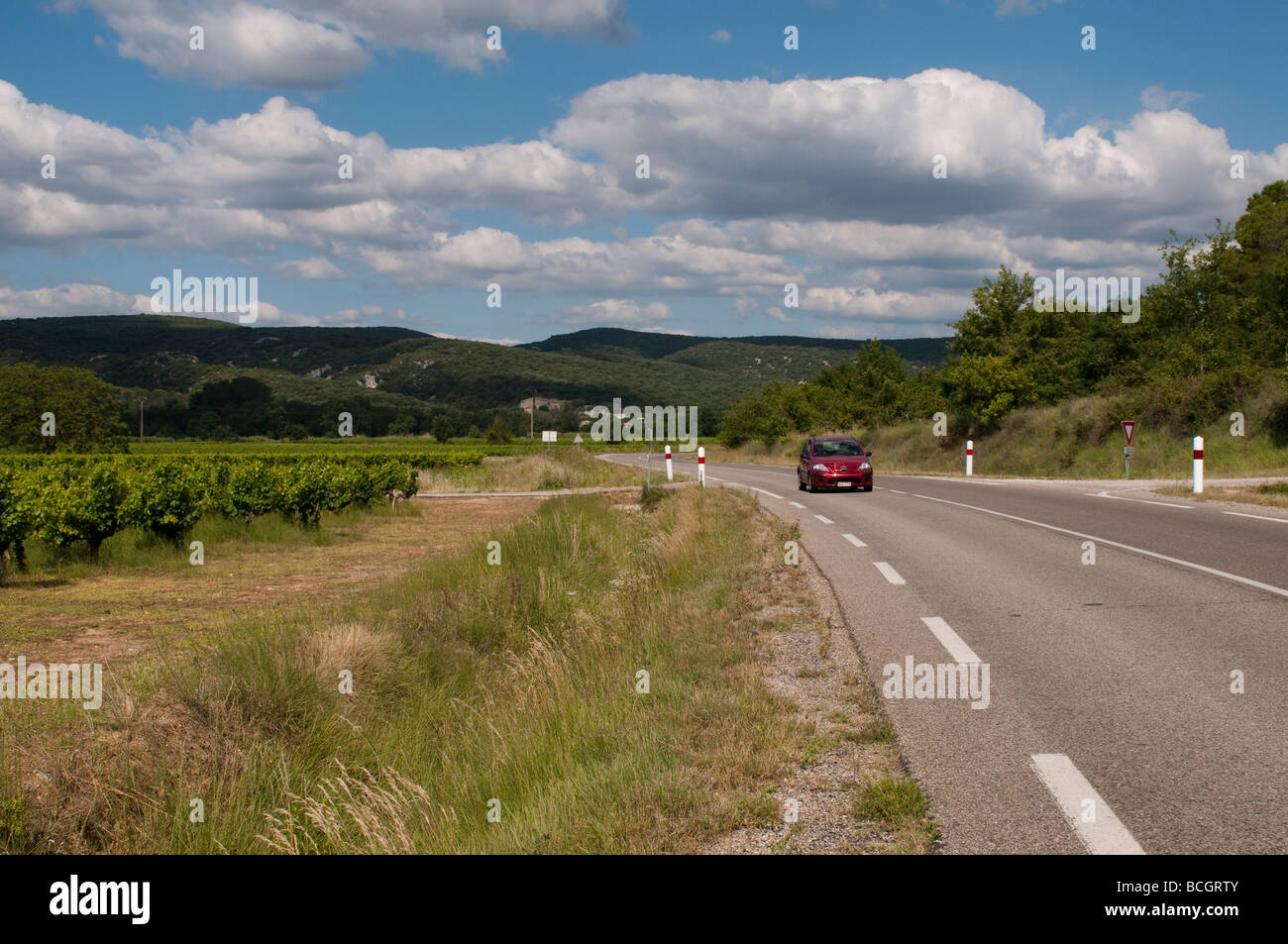 Driving through the countryside Languedoc France Stock Photo - Alamy
