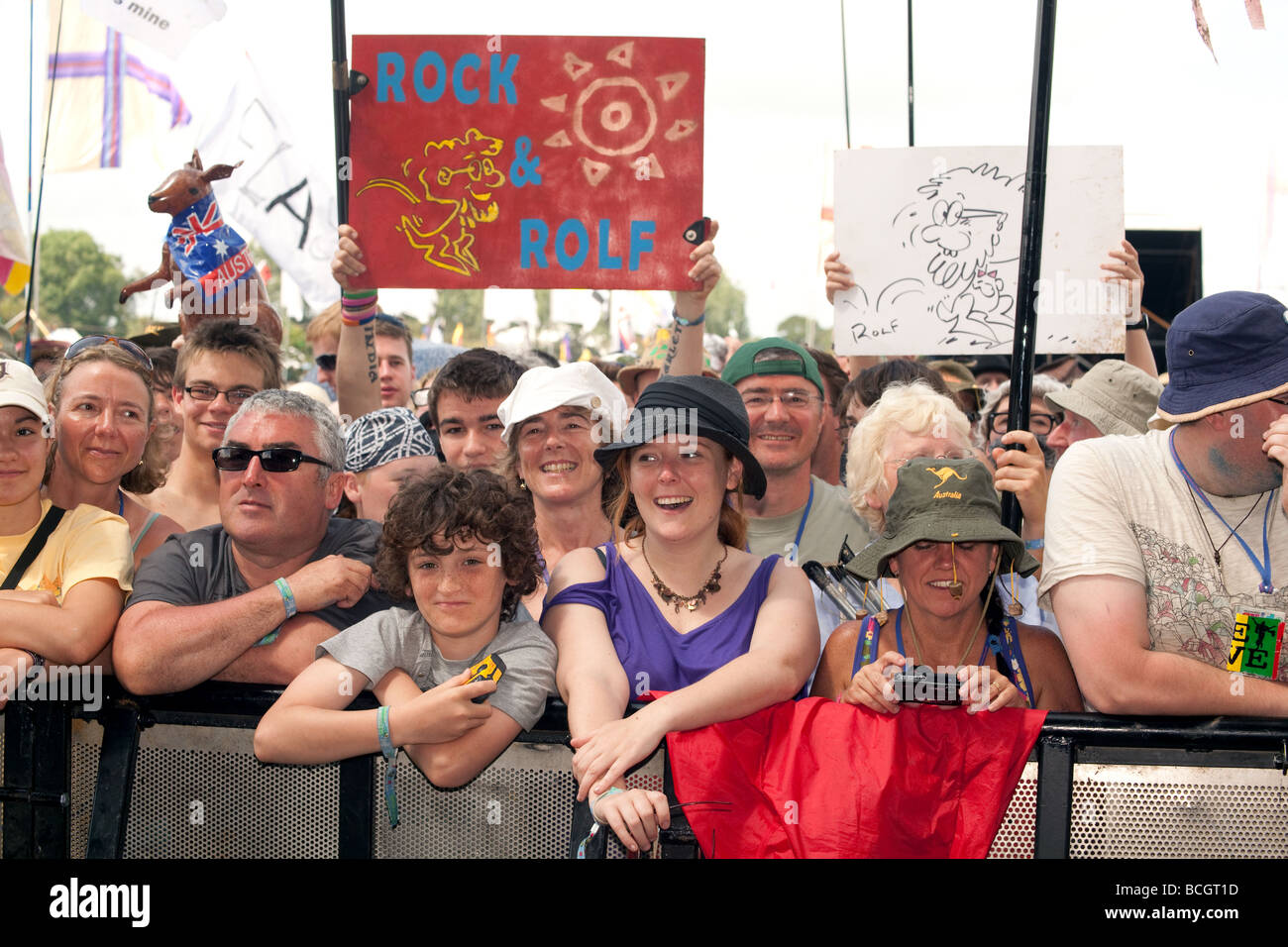Rolf Harris fans at Glastonbury Festival 2009 Somerset England Stock ...
