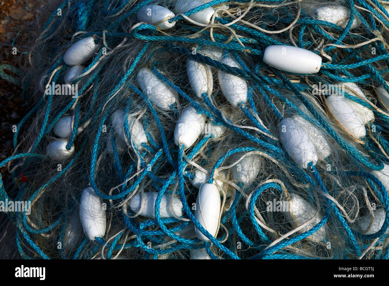 Fishing net with float Stock Photo - Alamy