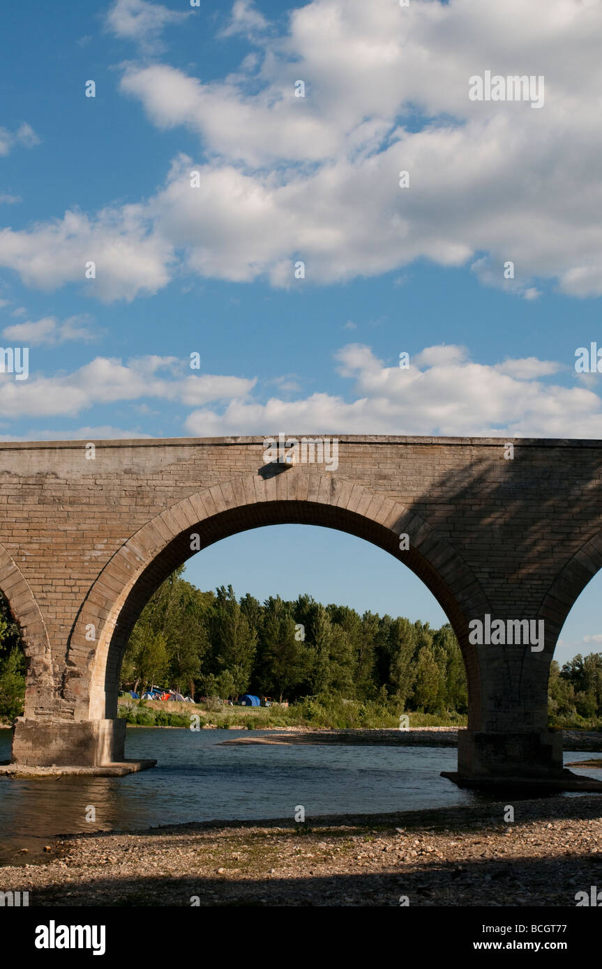 Bridge over the River Ceze Languedoc France Stock Photo - Alamy