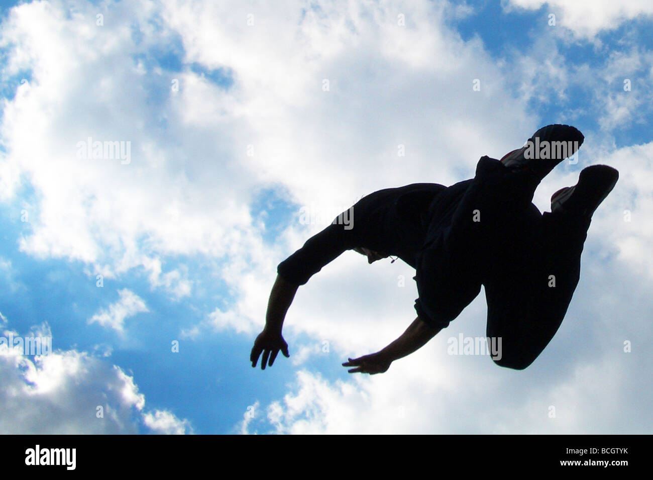 A free-runner takes a leap Stock Photo - Alamy
