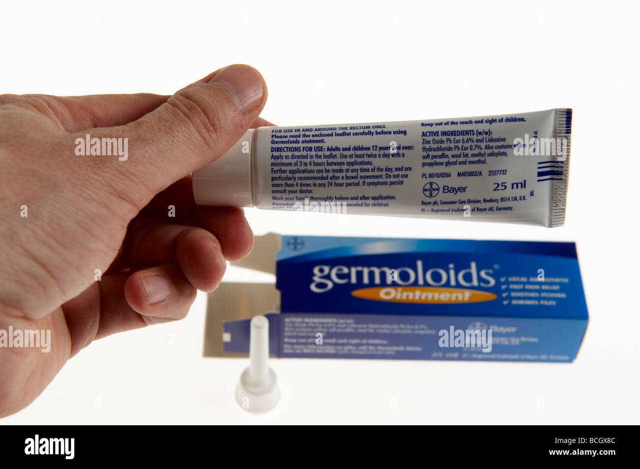 Germoloids with applicator Haemorrhoid ointment Stock Photo - Alamy