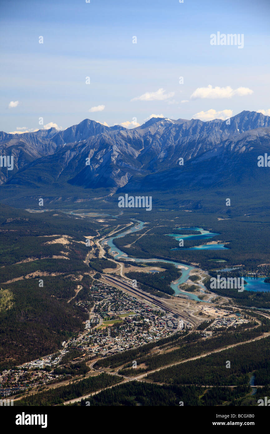 Canada Alberta Jasper National Park Jasper Townsite Colin Range Stock ...