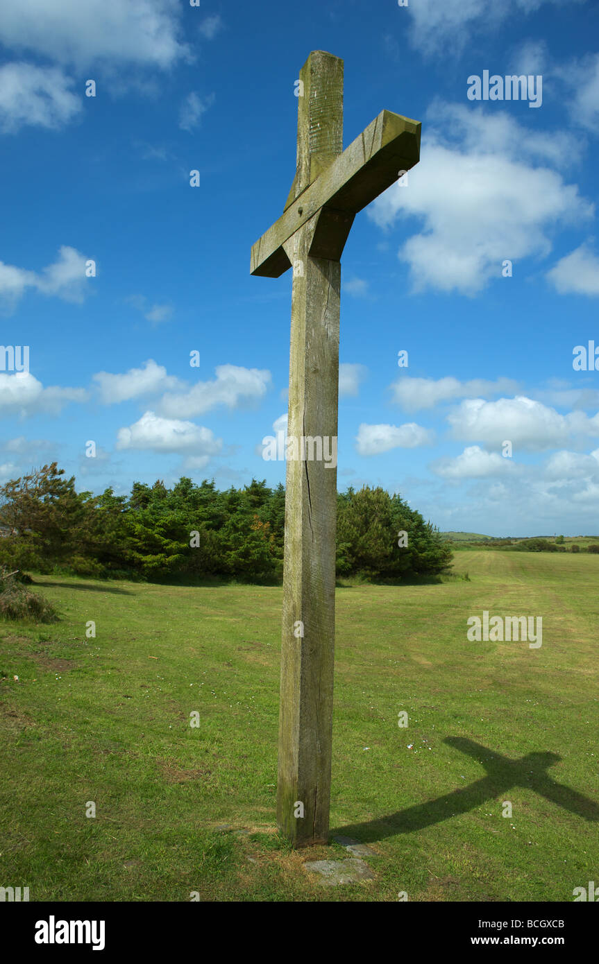 A cross above Port William in Maxwell Park, lying on the eastern shore ...