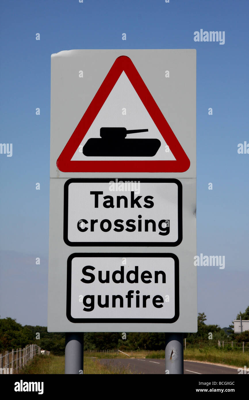 Road sign warning tanks crossing hi-res stock photography and images ...