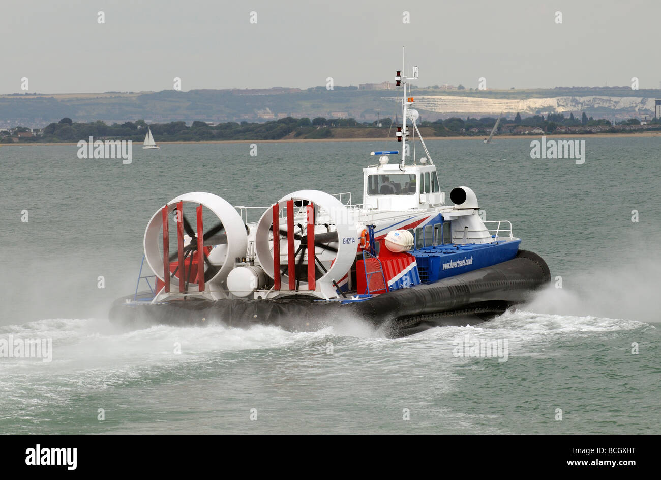 Freedom 90 a passenger carrying hovercraft crossing the Solent bound ...