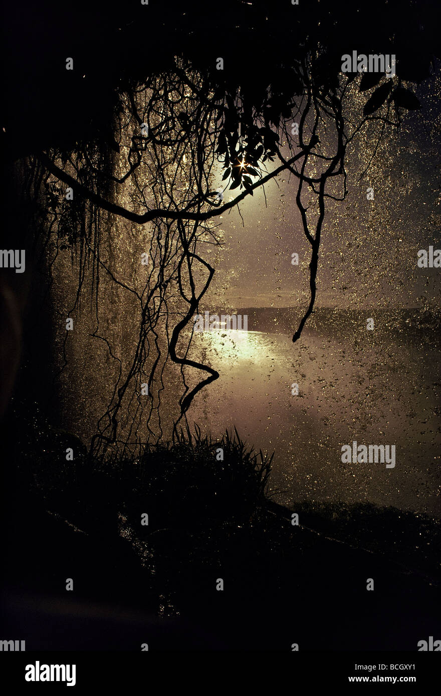 Waterfalls in moonlight hi-res stock photography and images - Alamy