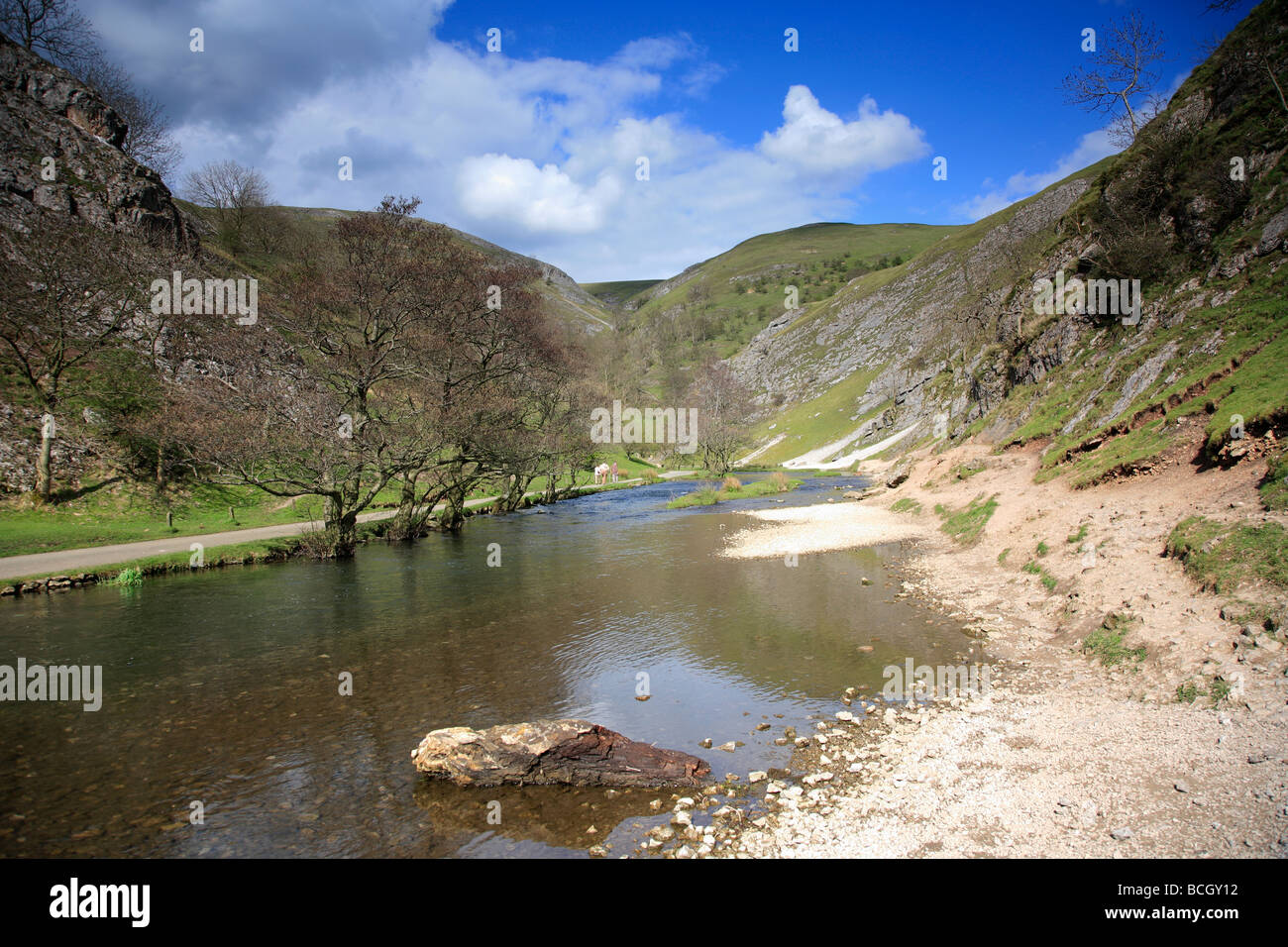 River Dove Dovedale White Peak area Peak District National Park ...