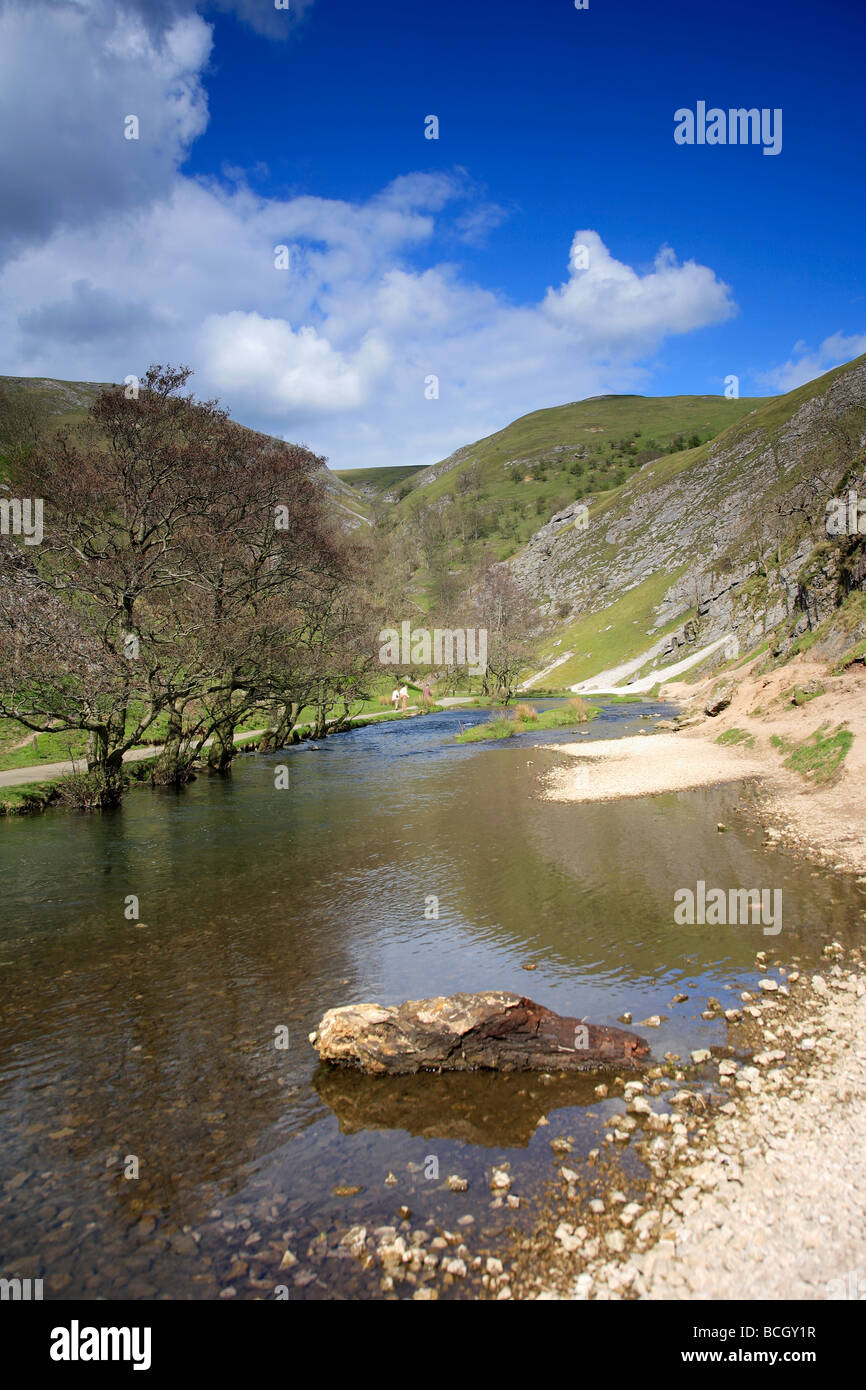 River Dove Dovedale White Peak area Peak District National Park ...