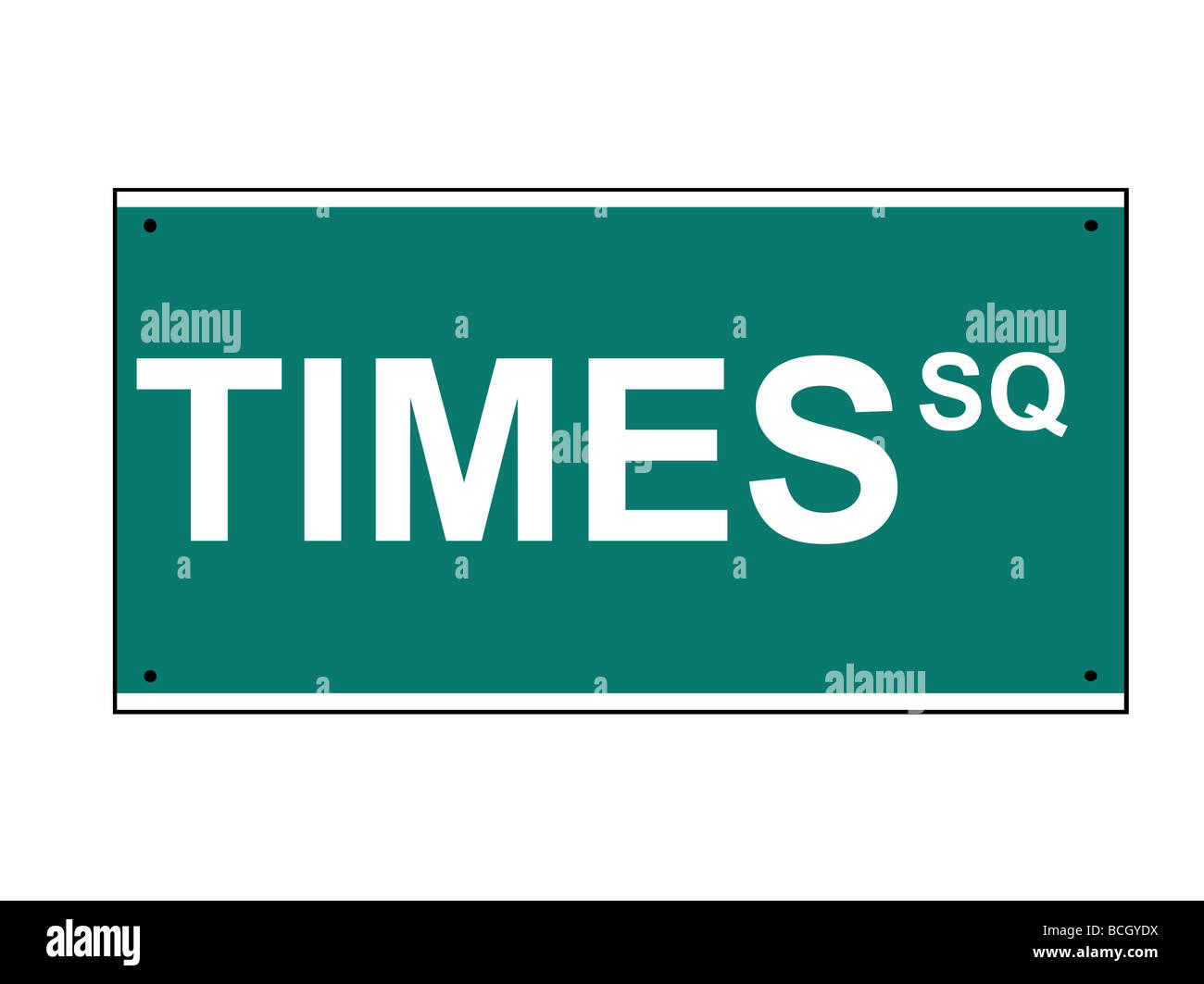 Times Square street or road sign isolated on white background New York ...