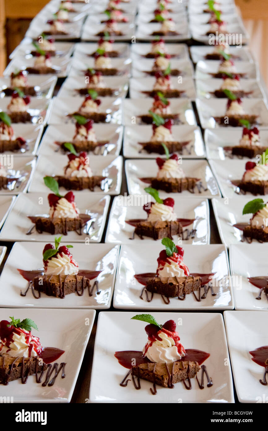 Mini desert Platter - Raspberry Pavlova, Chocolate Fudge Cake and Apple ...