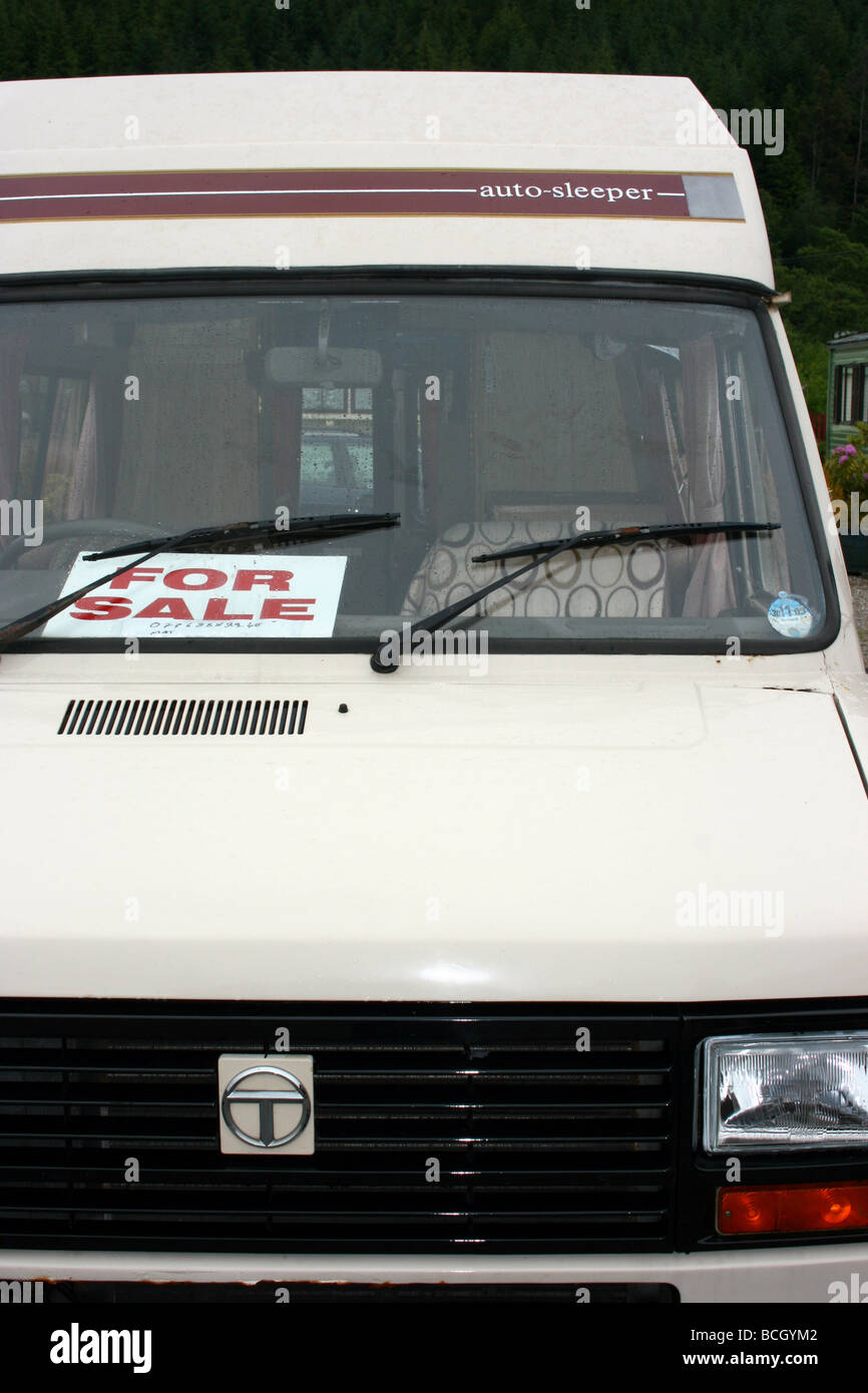 Old Talbot campervan with 'for sale' sign in windscreen Stock Photo - Alamy