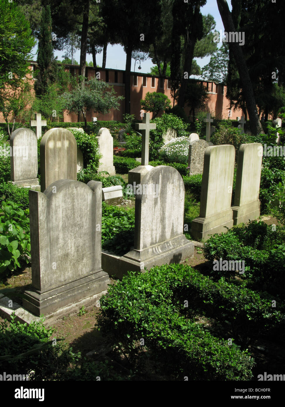 The protestant cemetery near piramide High Resolution Stock Photography ...