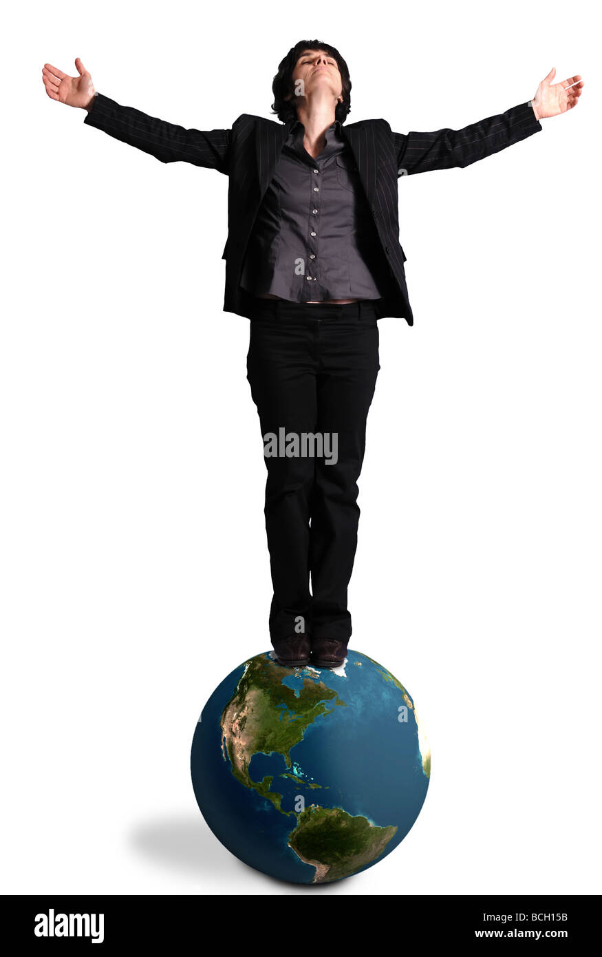 Business standing on globe hi-res stock photography and images - Alamy