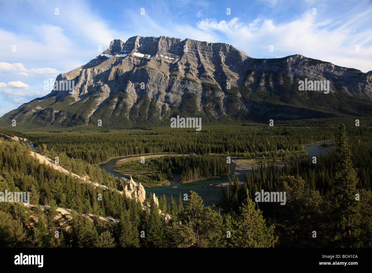Canada Alberta Banff National Park Mount Rundle Bow River Valley ...