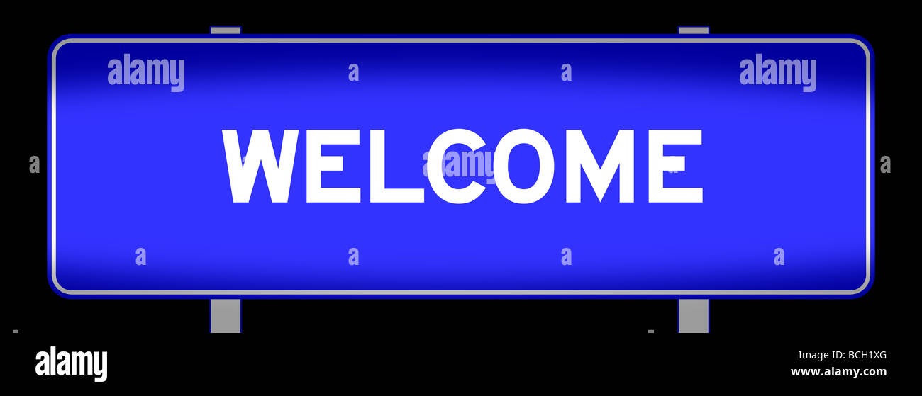 welcome road sign Stock Photo - Alamy