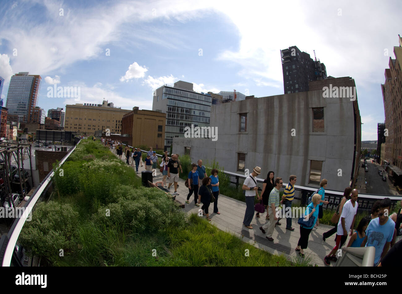 The new High Line Park in the New York neighborhood of Chelsea Stock ...