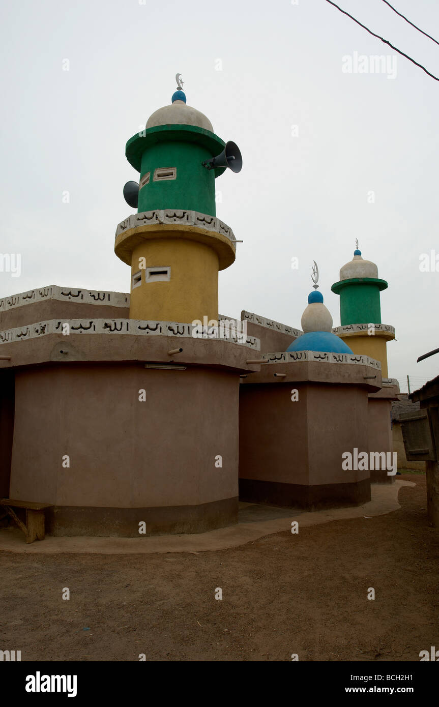 Colourful minarets at mosque in Tamale North Ghana Stock Photo - Alamy