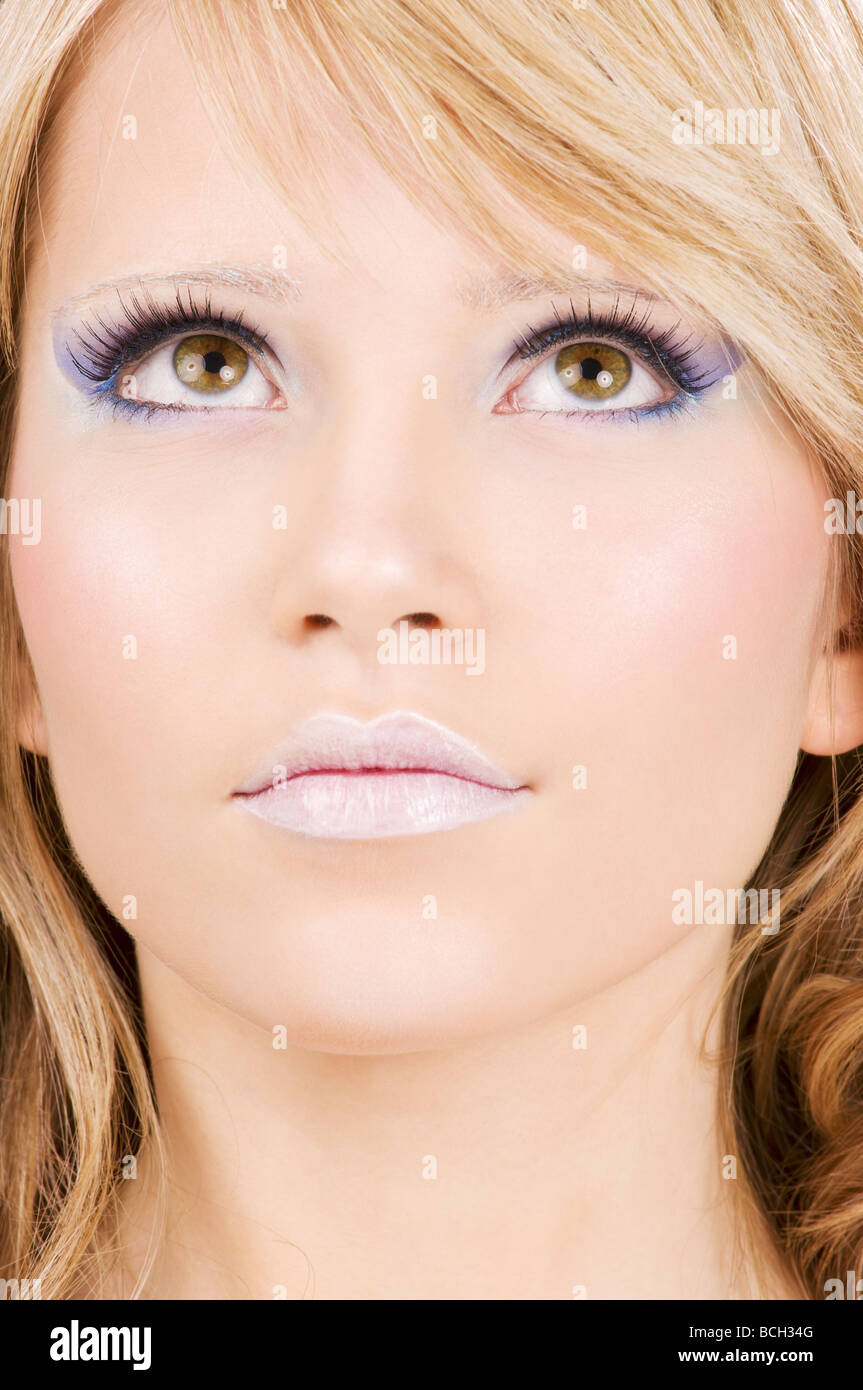 bright closeup picture of lovely girl face Stock Photo - Alamy