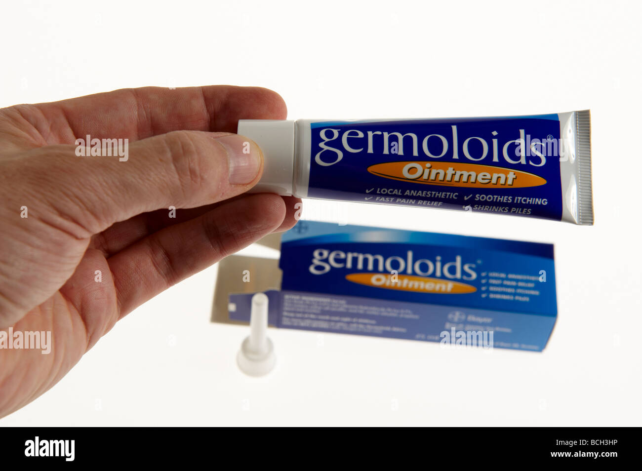 Germoloids with applicator Haemorrhoid ointment Stock Photo - Alamy