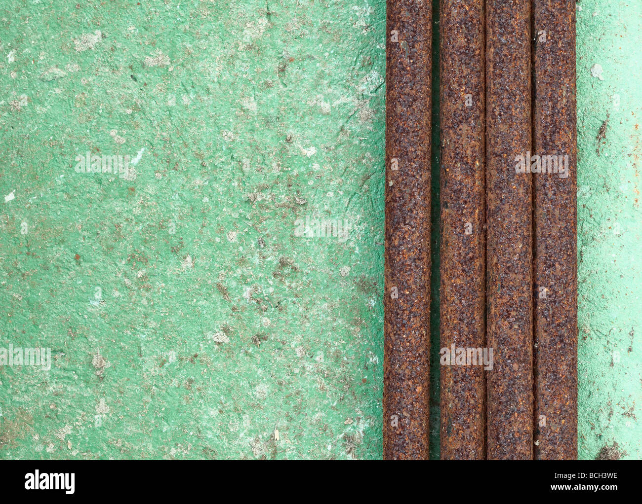 Old decayed wall with rusty pipes background Stock Photo - Alamy