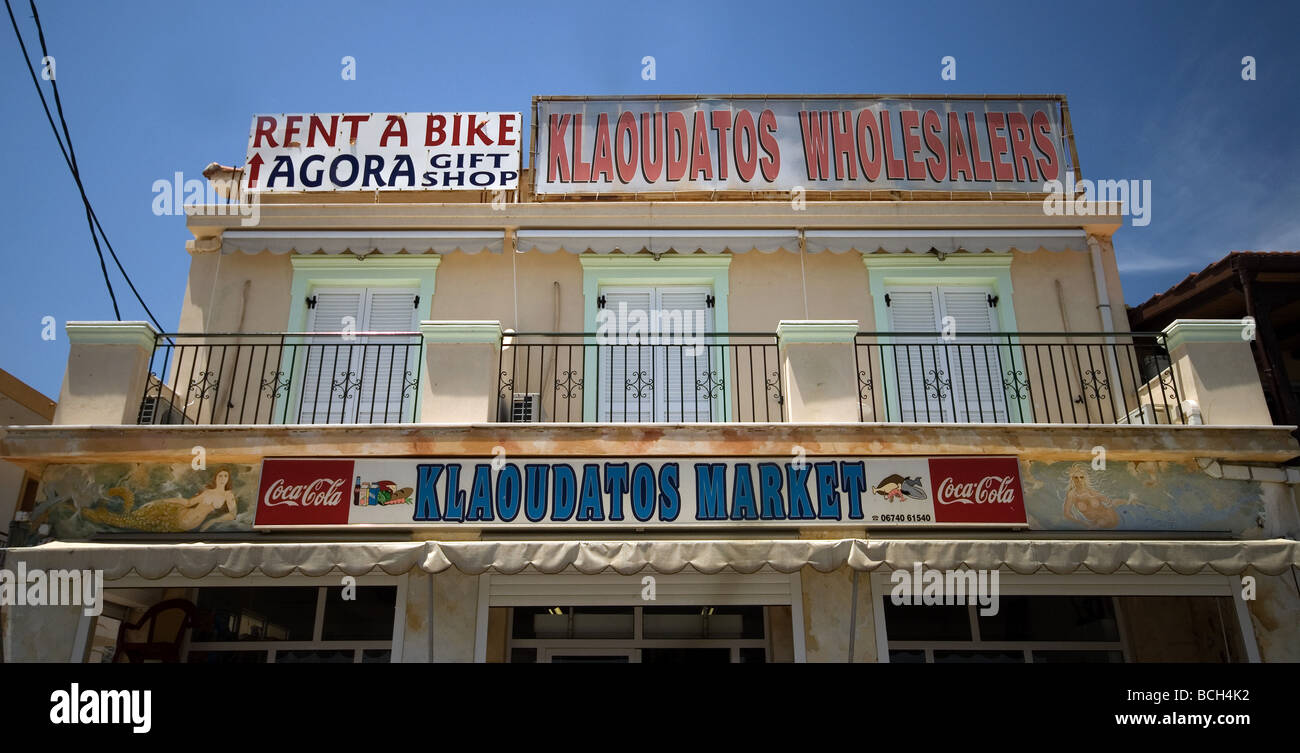 Greek Shop Sign Stock Photo - Alamy
