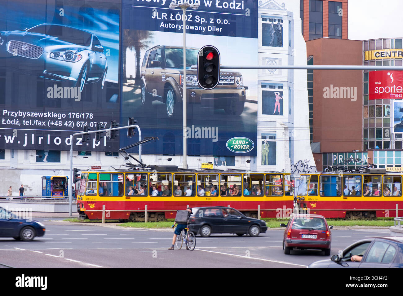 Street traffic Lodz Poland Stock Photo - Alamy