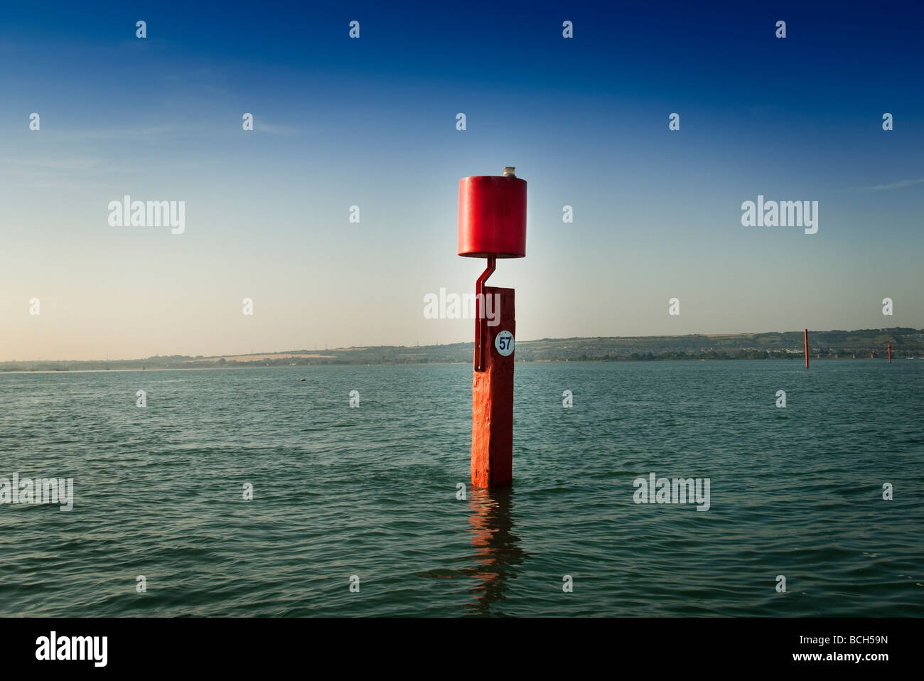 port hand navigation mark Stock Photo - Alamy